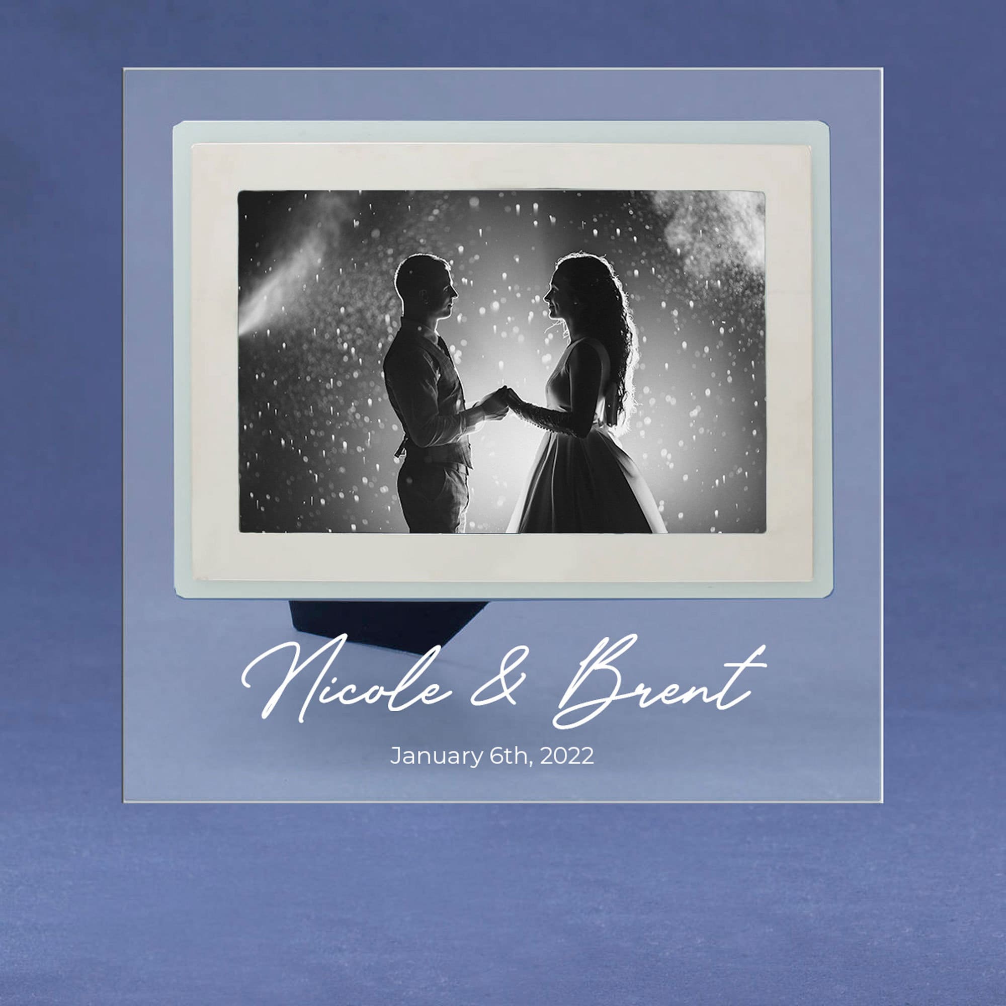 Personalized Engraved Glass Frame - Wedding Gift - Etsy