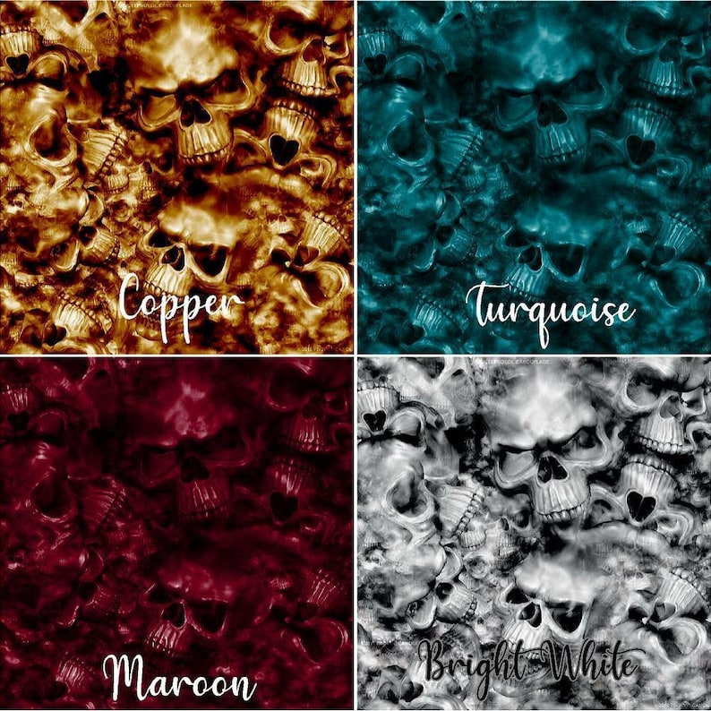 Skulls Vinyl Wrap Air Release Matte Finish 12"x12" - 12" X 144" - Etsy