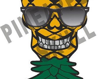 Worship the Pineapple - Tropical Goth Pineapple Skull Decal - Durable ...