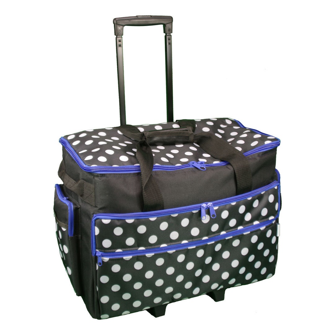 Sewing Machine Trolley Bag Black and White Spot With Blue Trim 53 X 41 ...