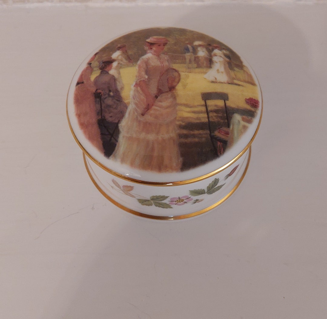 Vintage Wedgwood Wild Strawberry Wimbledon Trinket Box Rare Item by ...