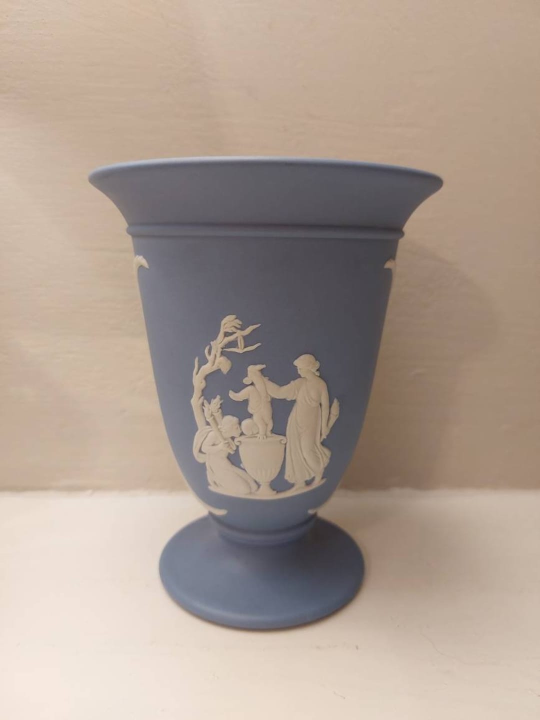 Vintage Wedgwood Blue Jasperware Vase - Etsy