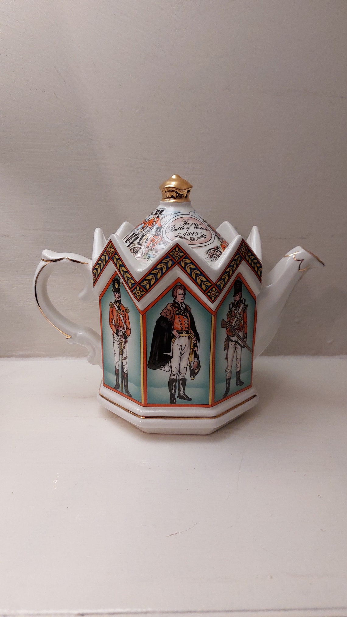Vintage Sadler Novelty Teapot the Duke of Wellington Battle of Waterloo ...