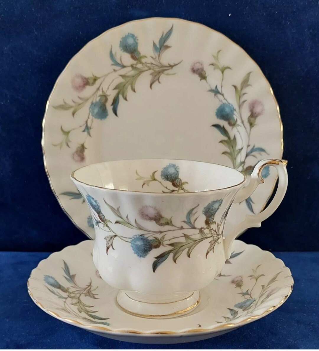 Vintage Royal Albert Brigadoon Tea Set Trio Includes X1 of Each Tea Cup ...