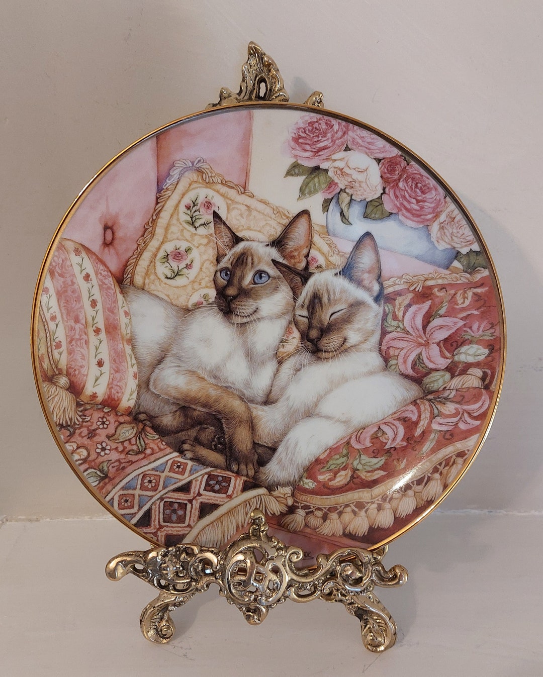 Vintage Danbury Mint Siamese Cats by Debbie Cook 8 Picture Plate ...