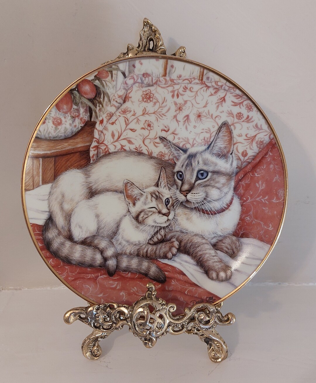 Vintage Danbury Mint Siamese Cats by Debbie Cook 8 Picture Plate I Spy ...