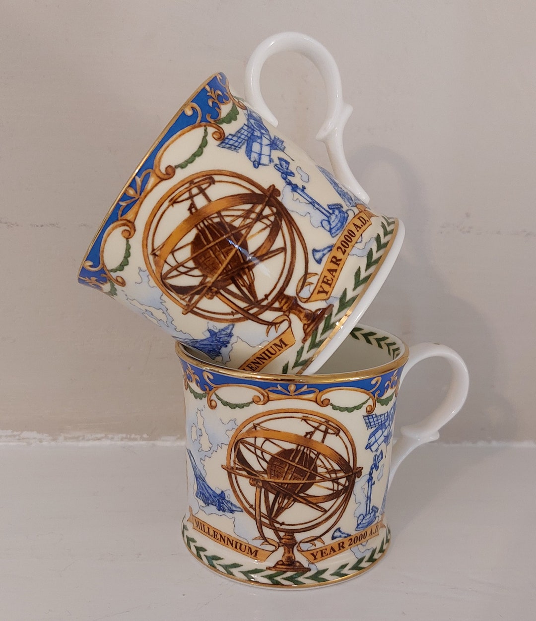 Vintage Royal Grafton X2 Mugs Millennium Design - Etsy