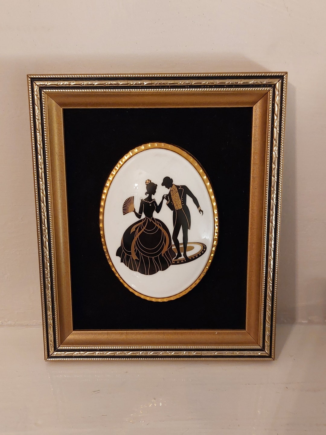 Vintage Harleigh China Framed Cameo - Etsy