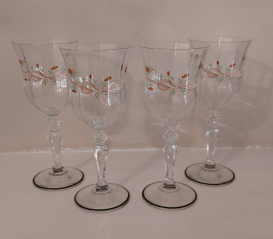 Vintage Johnson Brothers Eternal Beau Set of X4 White Wine Glasses ...