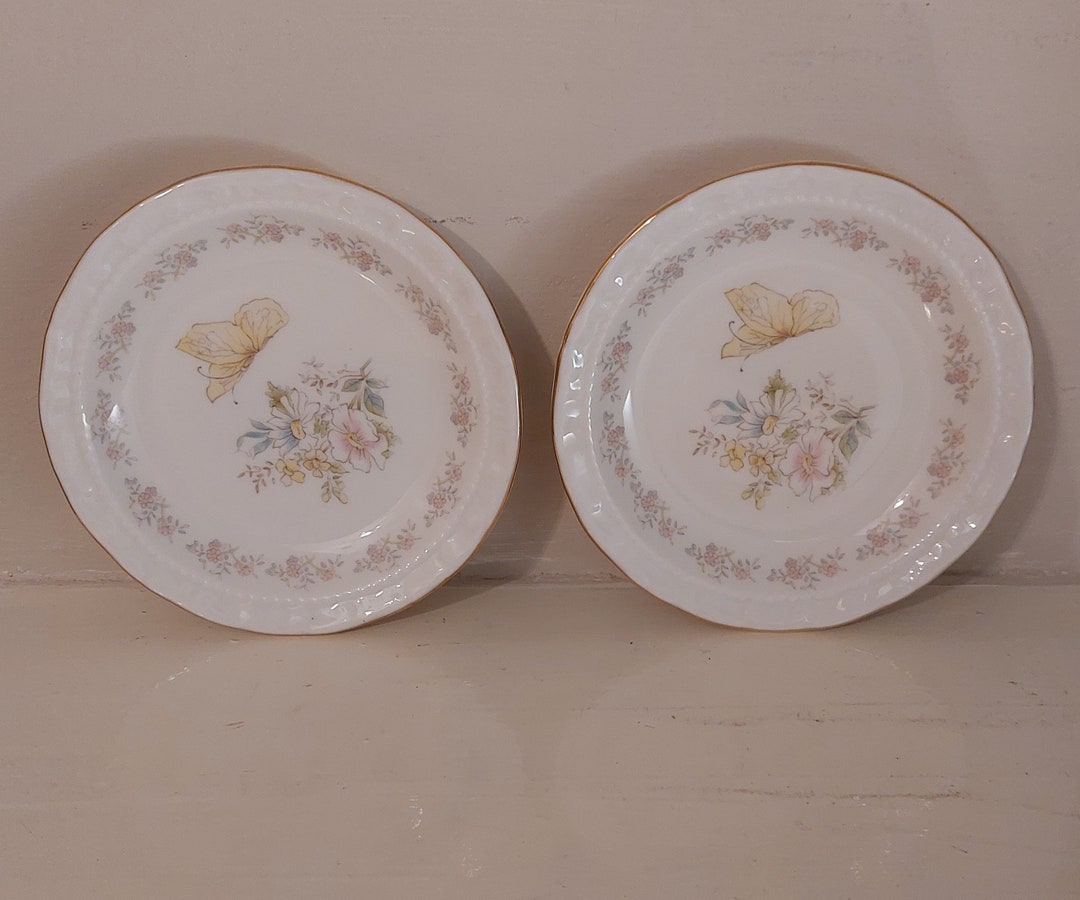 Vintage Royal Albert Butterfly Days Pair of Pin Trays - Etsy
