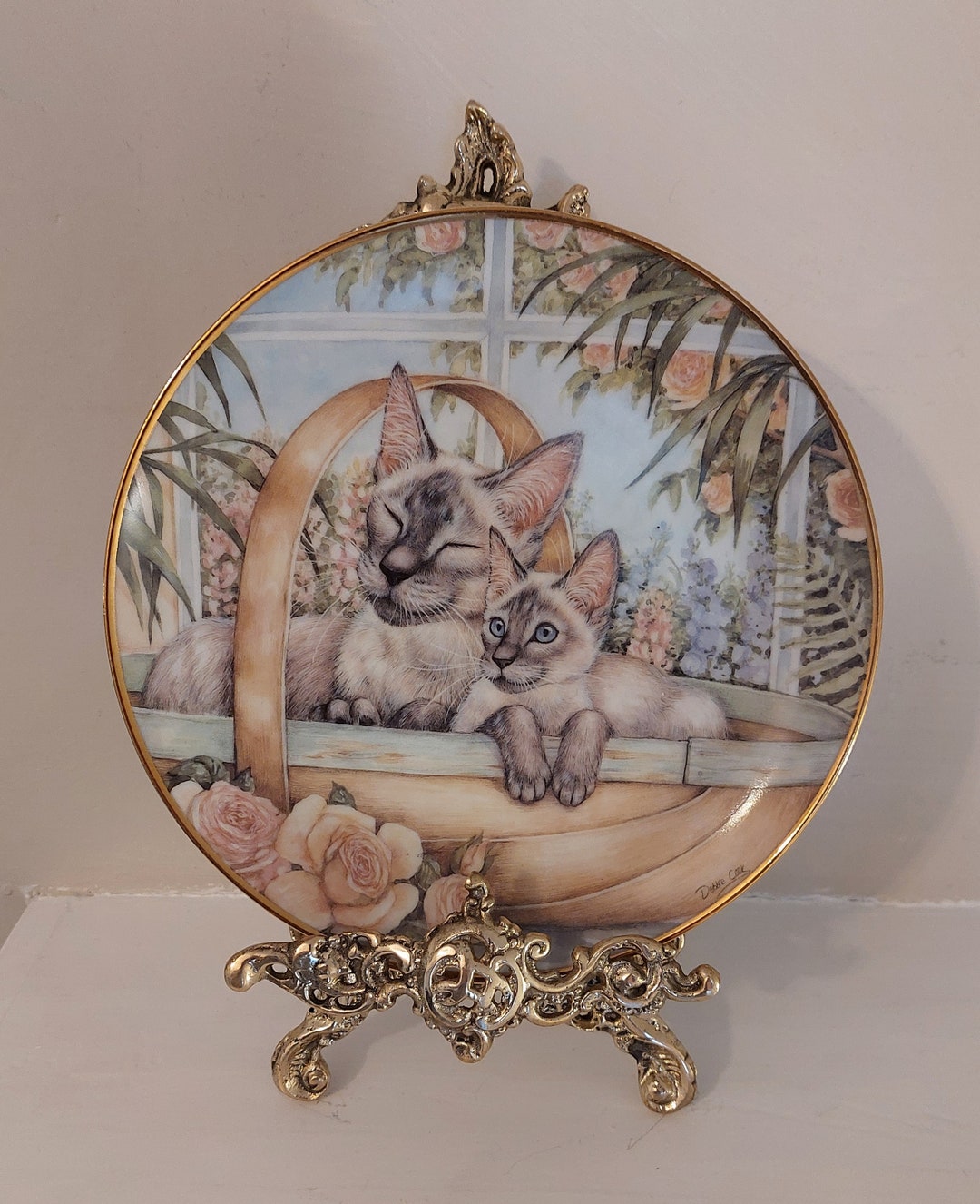 Vintage Danbury Mint Siamese Cats by Debbie Cook 8" Picture Plate ...