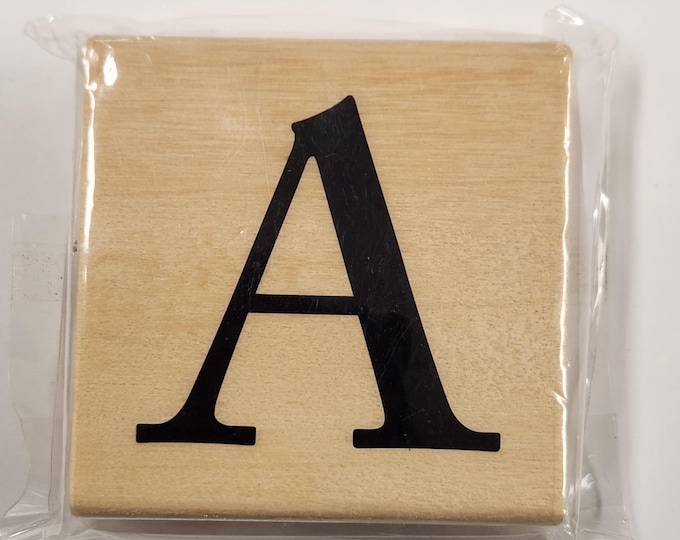 Wood Mounted Monogram Rubber Stamp, Initial Letter - Etsy