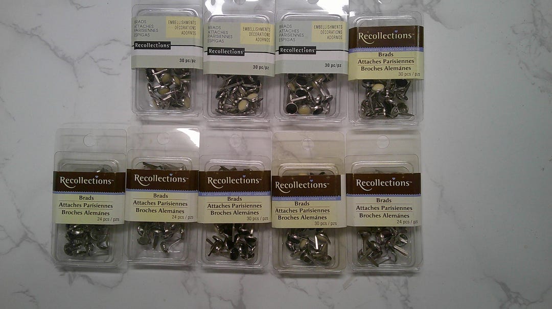 Mini Brads by Recollections Brads Lot of 9 Sealed Packages Brads ...