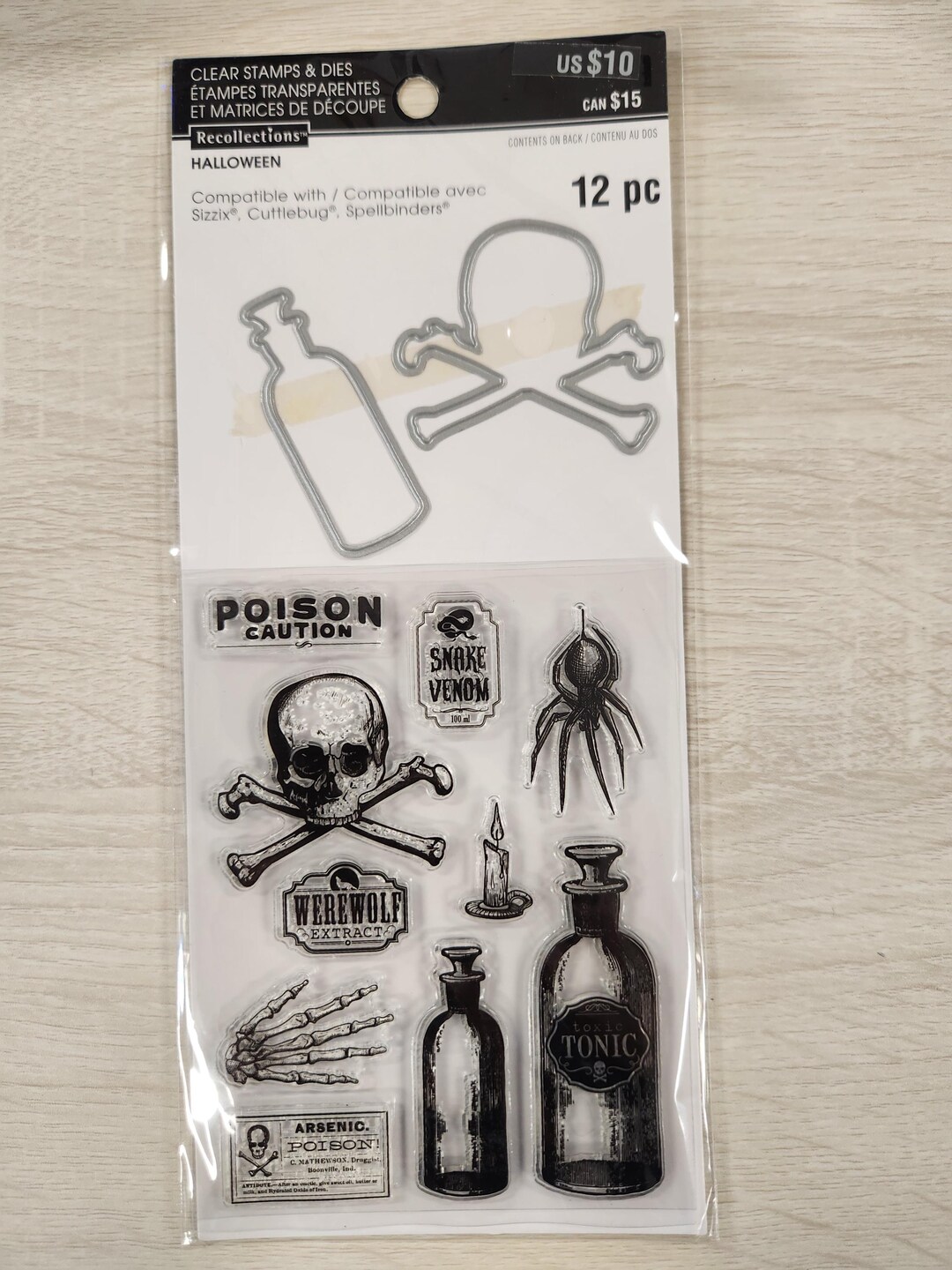 Halloween Clear Stamps and Dies Set, Recollections, Skull, Spider - Etsy