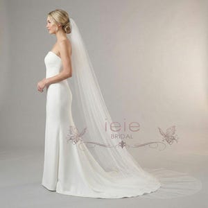 Soft French Tulle Wedding Veil: Long Chapel Length, Cathedral Length ...