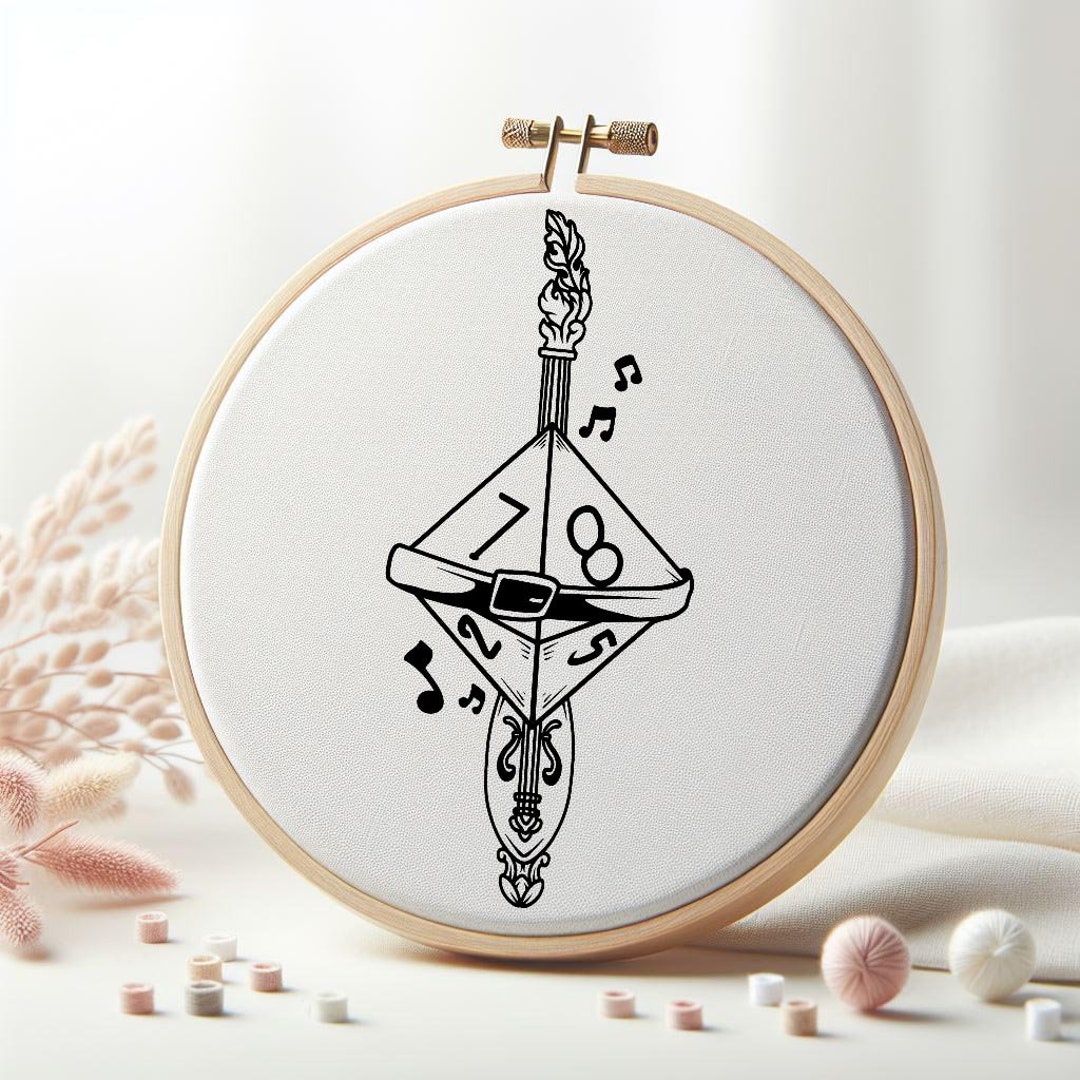 Dnd Dice Hand Embroidery Pattern , Bard Class Embroidery PDF Pattern ...