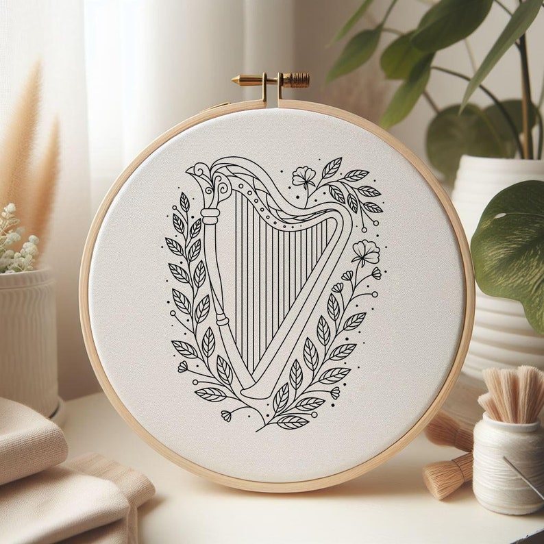 Set of 20 Musical Instruments Hand Embroidery , Floral Beginner ...