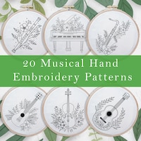 Vintage Cross Stitch Patterns Mini Musical Instruments Motifs PDF ...