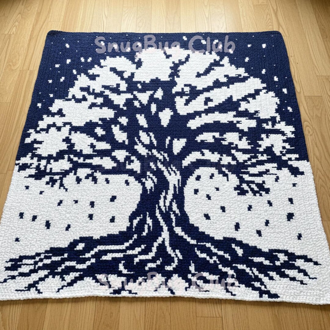 Tree of Life Overlay Mosaic Crochet Blanket PDF Pattern, Nature Fantasy ...