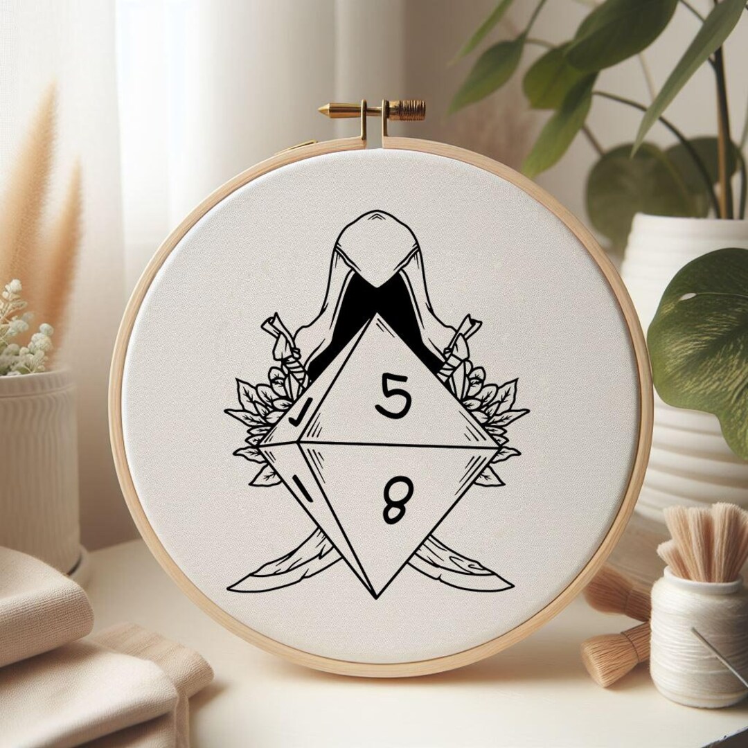 Dnd Dice Hand Embroidery Pattern , Assassin Class Embroidery PDF ...