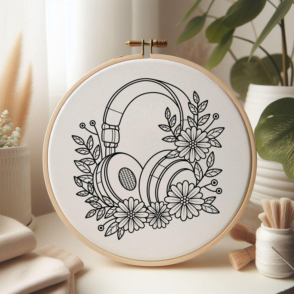 Set of 20 Musical Instruments Hand Embroidery , Floral Beginner ...