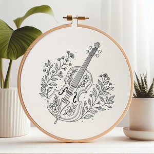 Set of 20 Musical Instruments Hand Embroidery , Floral Beginner ...