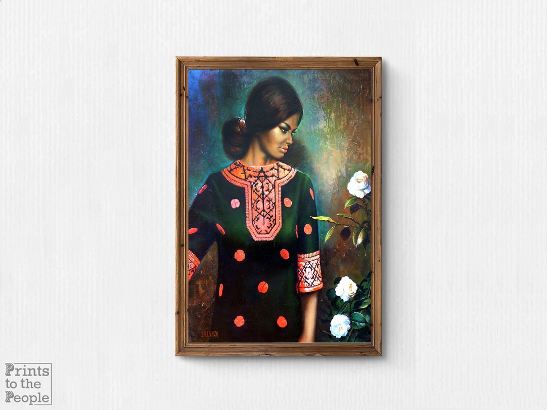 Woman and Flower J.H. Lynch Vintage Art Digital Print - Etsy