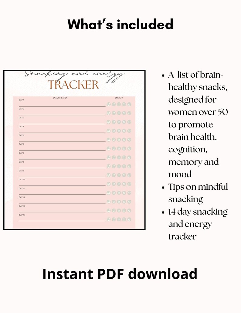 Brain-friendly Snack Guide + Tracker | Healthy Snacks for Women Over 50 ...