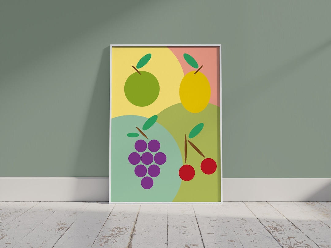 Modern Fruit Art Print Colorful Kitchen Decor Wall Poster - Etsy