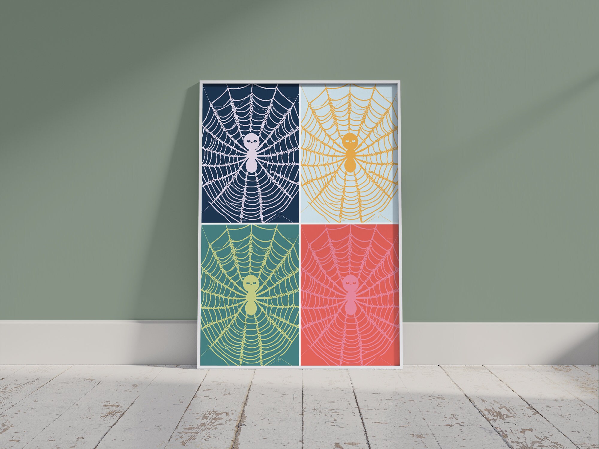 Spider Illustration Digital Download, Colorful Prints Set, Wall Art ...