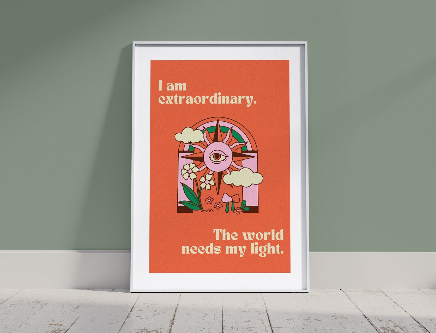 Positive Affirmation Poster Art, Motivational Wall Decor, Inspirational ...