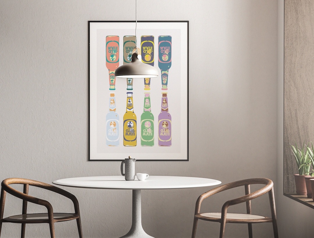 Pop Art Club Mate Poster, Retro Wall Art, Vintage Print, Dorm Decor ...