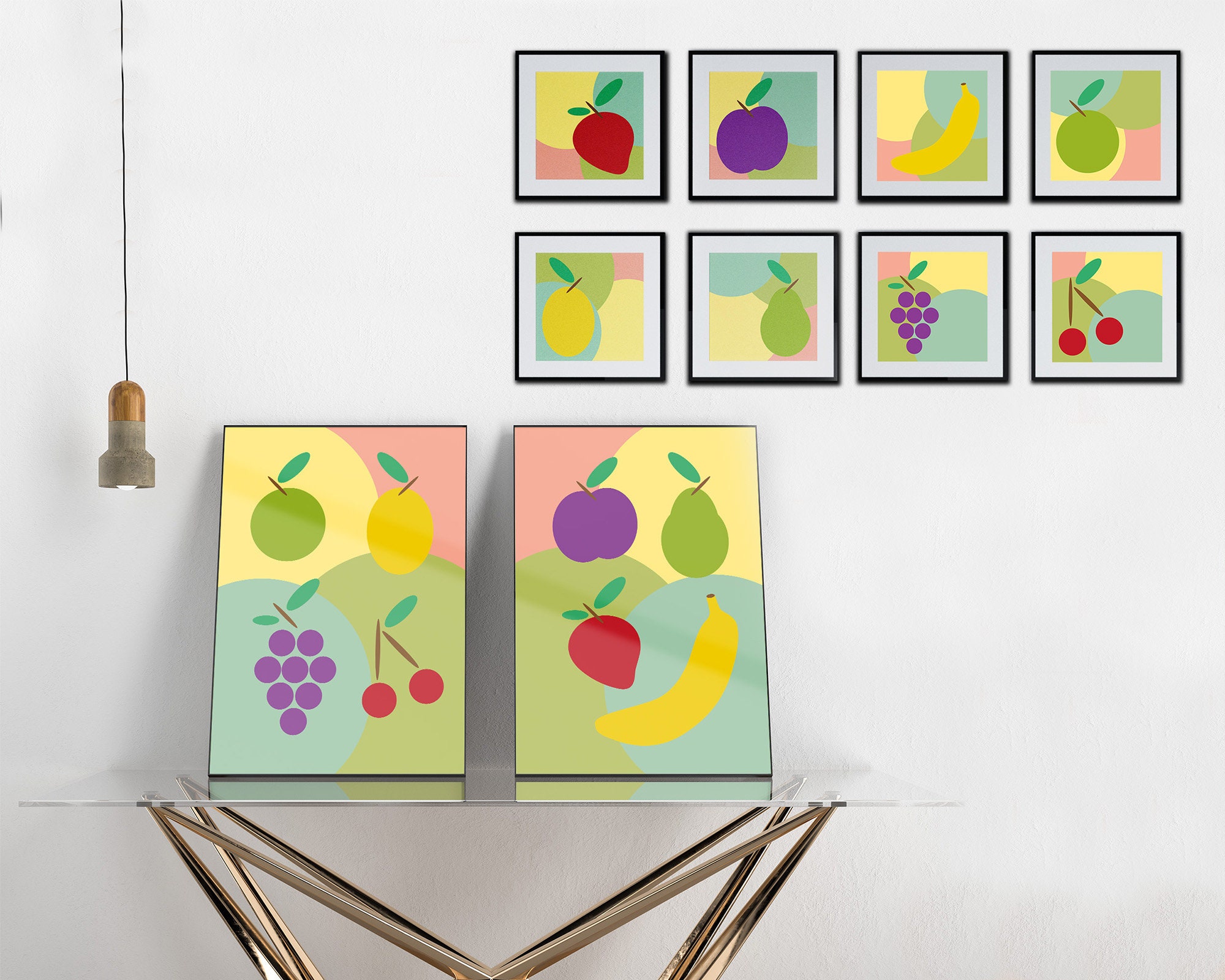 Modern Fruit Art Print Colorful Kitchen Decor Wall Poster - Etsy