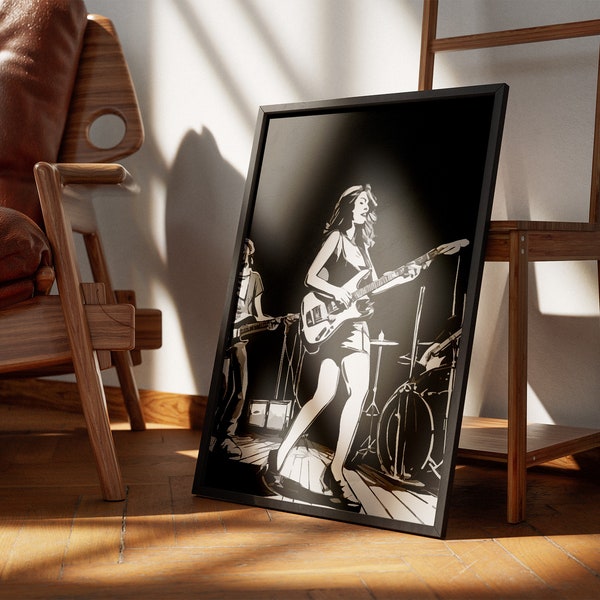 Black and White Rockstar Poster - Etsy