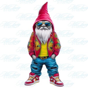 Urban Wear Gnome PNG Cute Street Gnome Sublimation Design, Digital ...