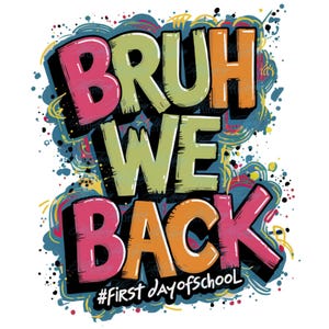 9x Bruh We Back PNG Bundle - Back to School Kids Graphic - Happy First ...