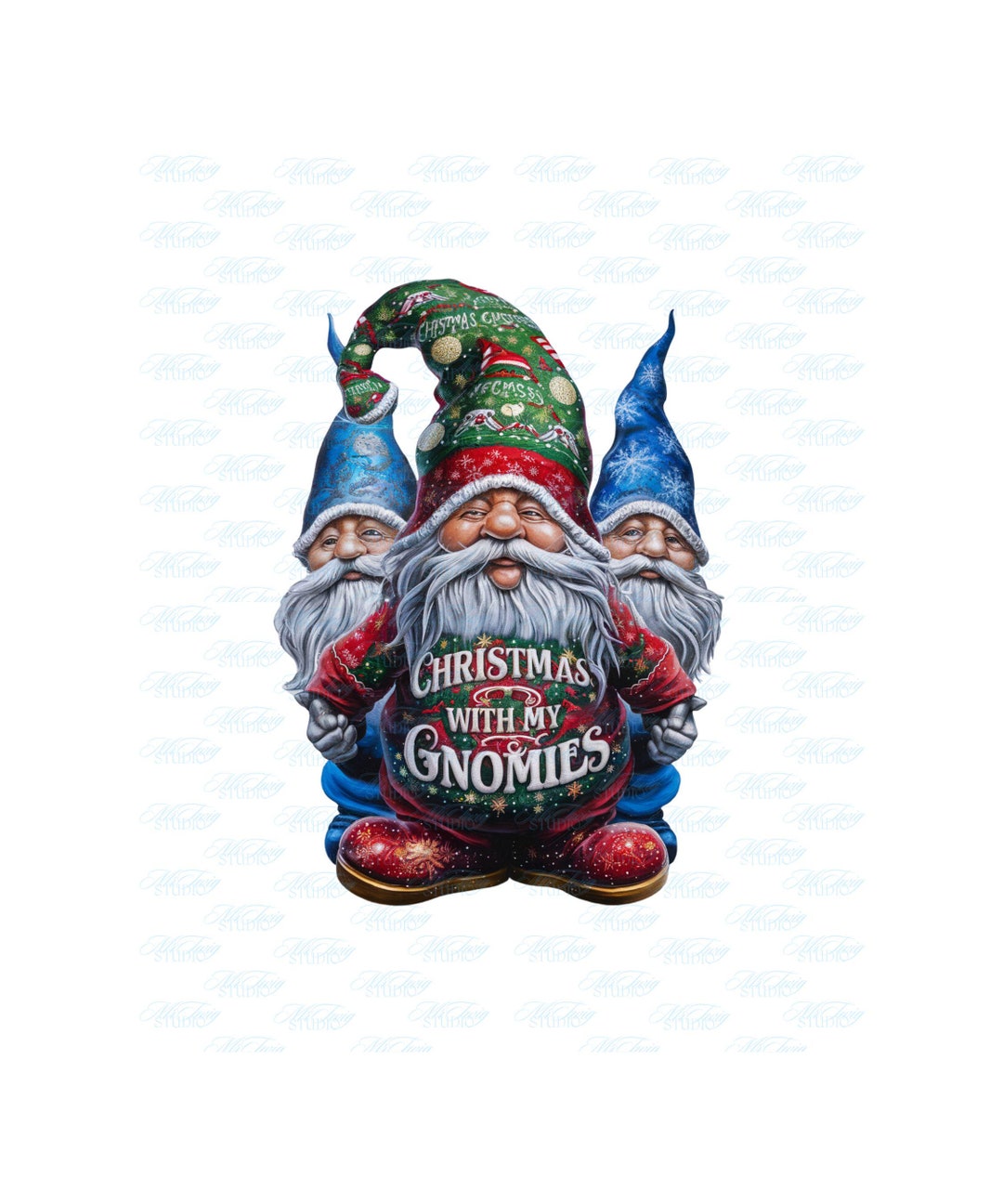 Christmas With My Gnomies PNG, Cute Gnome Clipart, Whimsical Watercolor ...