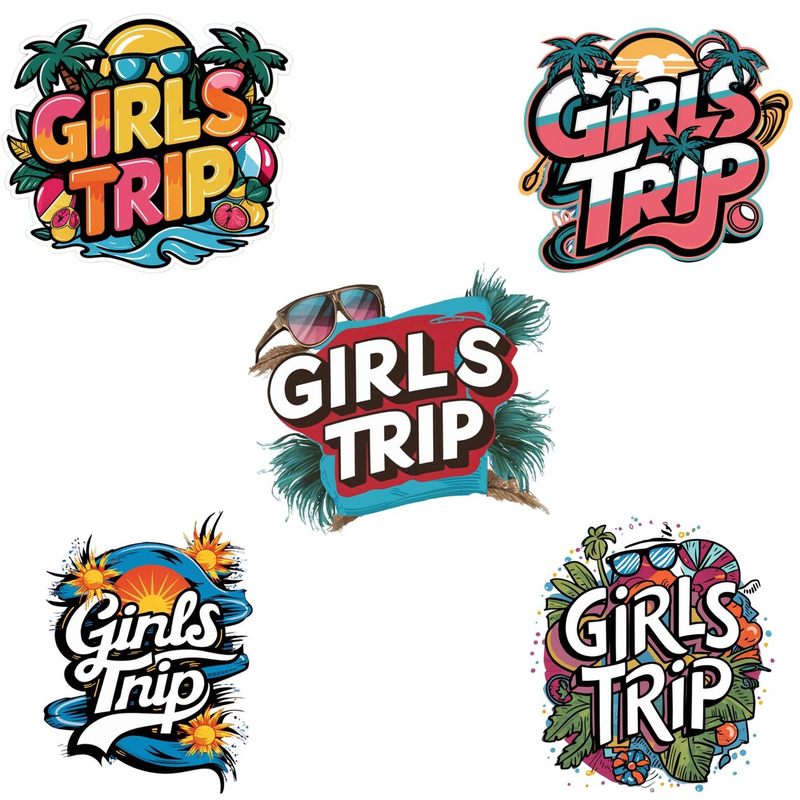 Girl's Trip Bundle Png, Girl's Weekend, Great Times, Summer Vibes, PNG ...