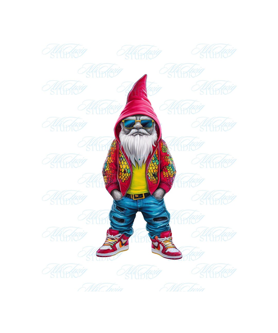 Urban Wear Gnome PNG - Cute Street Gnome Sublimation Design, Digital ...