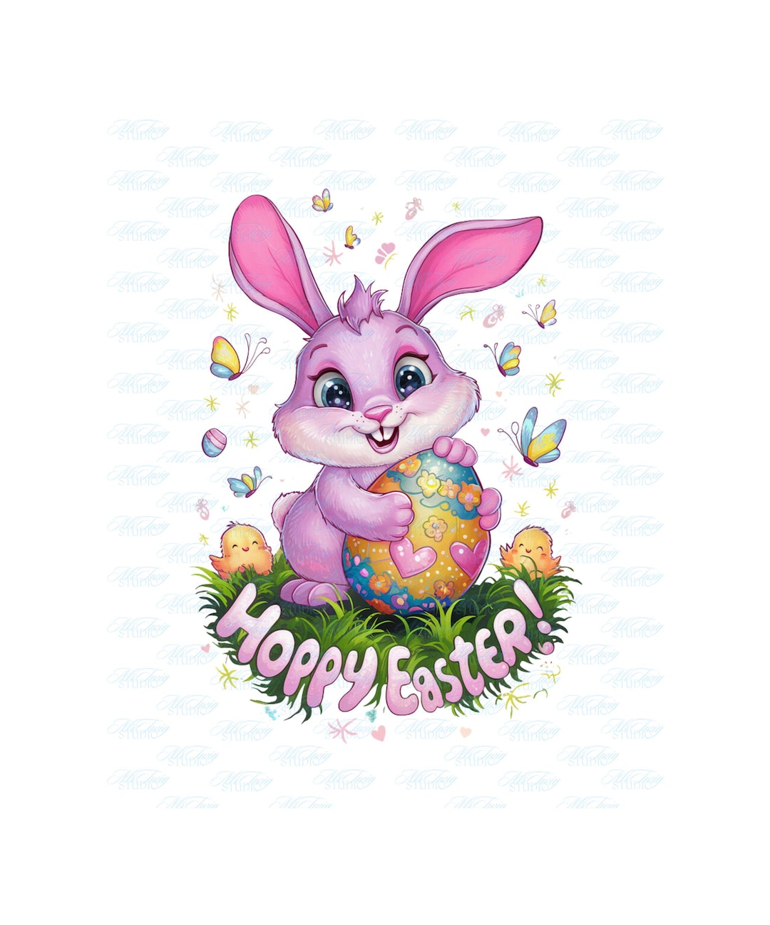 Hoppy Easter Bunny Png | Retro Pastel Floral Bunny Clip Art for ...
