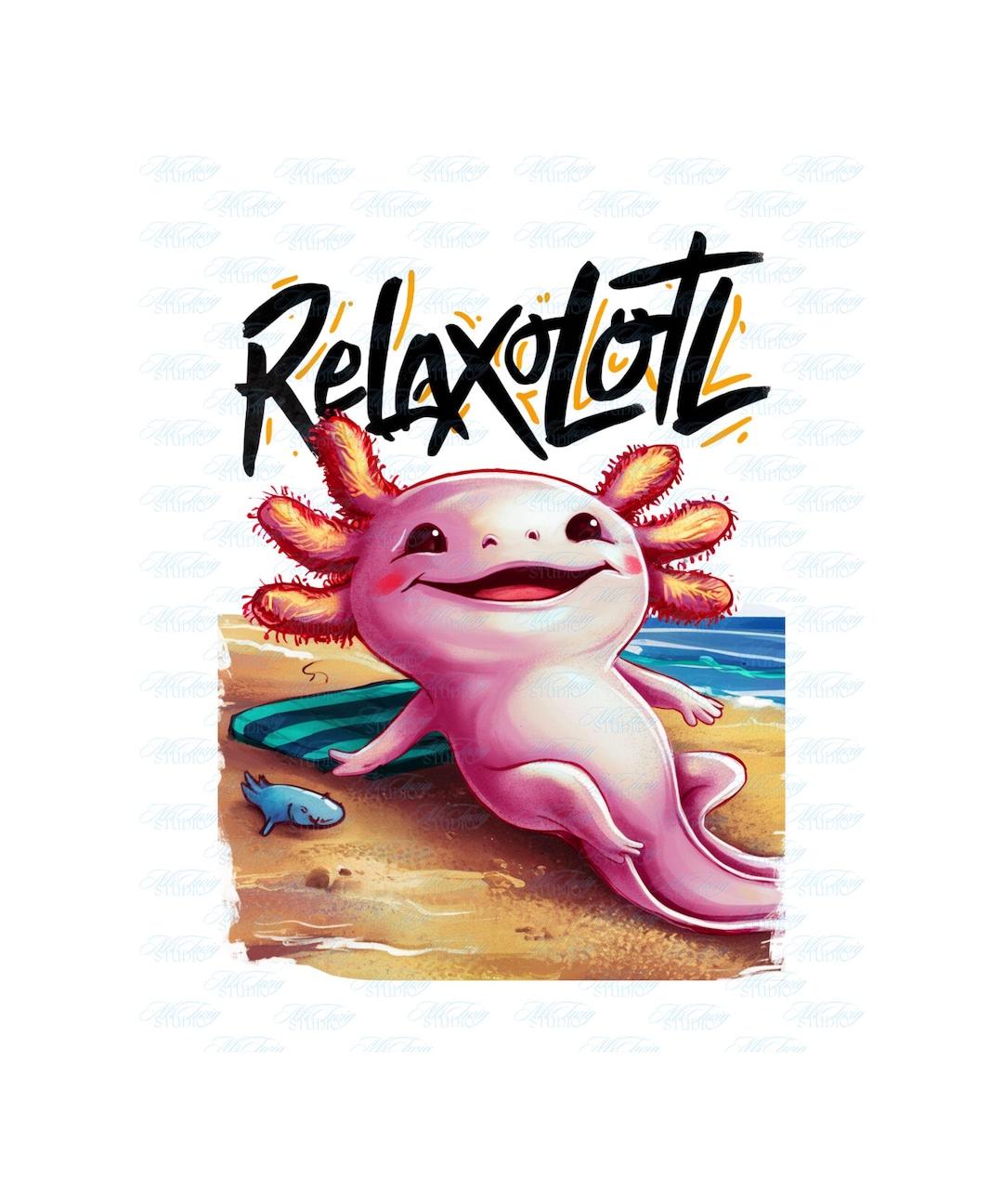 Relaxolotl PNG | Kawaii Axolotl Clipart, Cute Rainbow Salamander Art ...