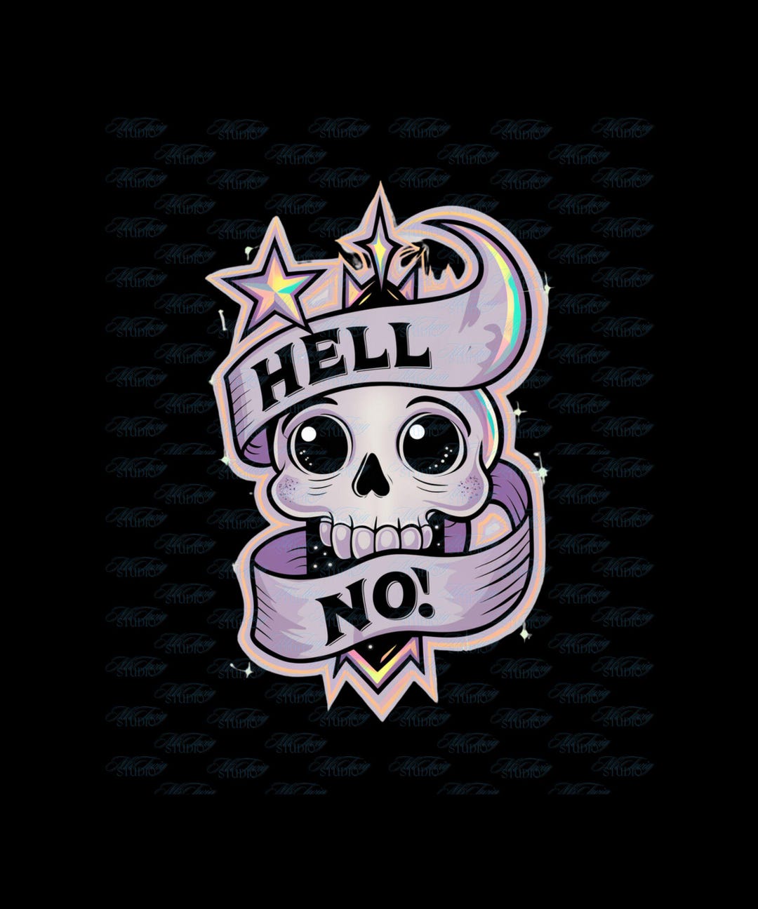 Hell No PNG Kawaii Zabawna Czaszka Png| Projekt Sublimacji Na Koszulki ...