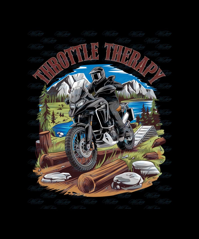 Throttle Therapy PNG, Adventure Motorbiker Digital File for Sublimation ...