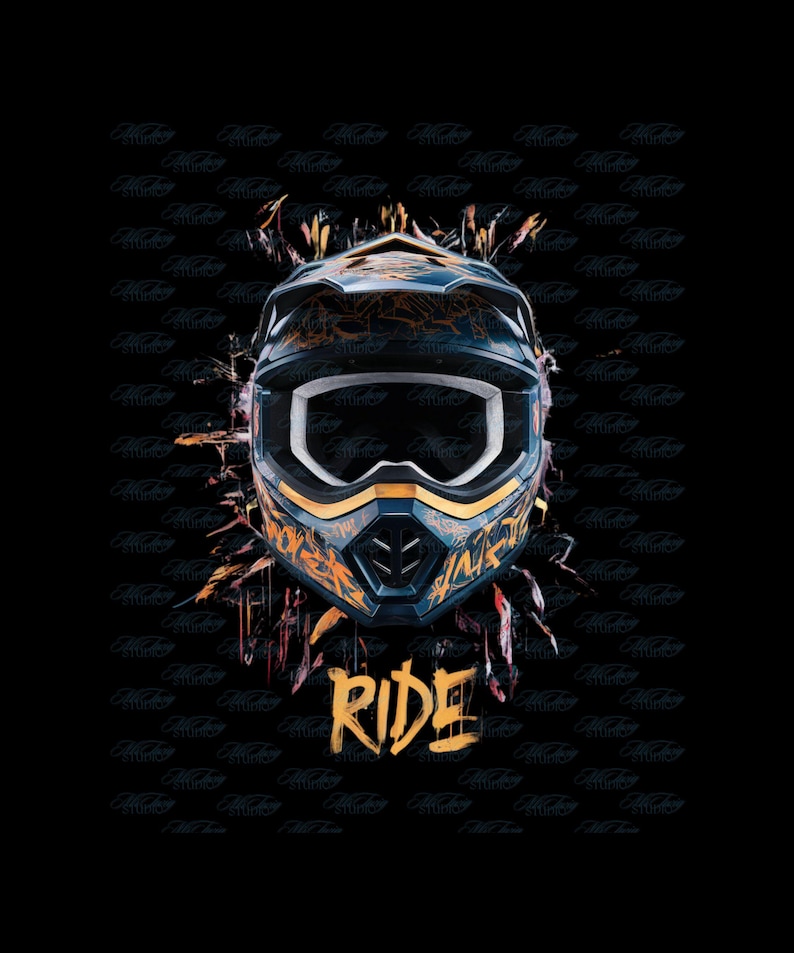 Ride PNG - Motorcycle Dirt Bike Motocross Helmet Graphic, Instant ...