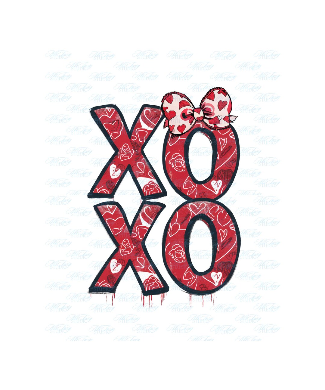 XOXO PNG - Valentine Coquette Vintage Design, Red Faux Sequins, Cute ...