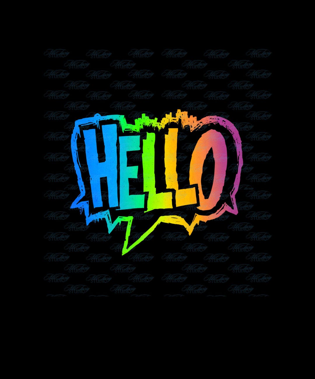 Vibrant Hello PNG Graphic: Colorful Greetings Design (digital Download ...