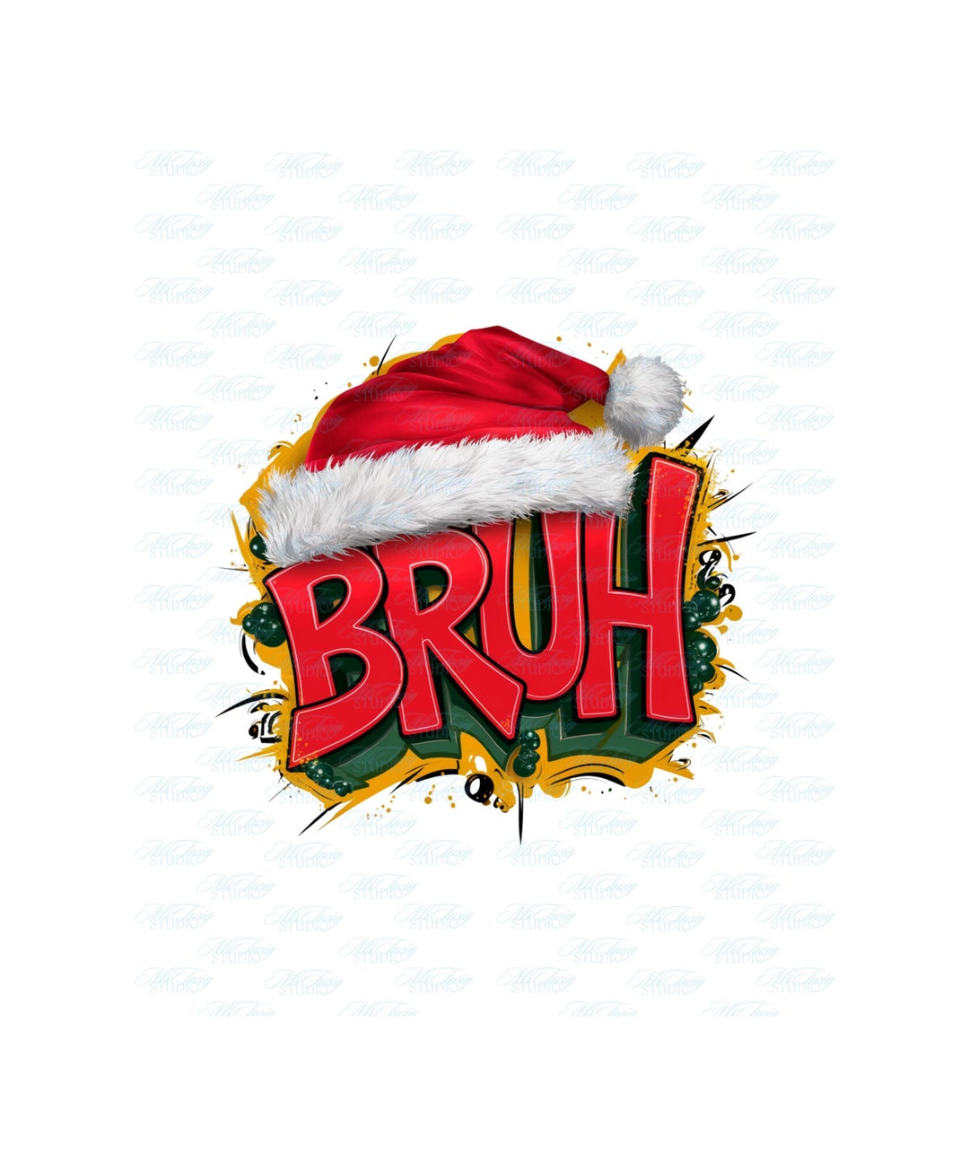 Bruh PNG, Santa Hat Bruh PNG | Retro Christmas Design, Funny Group ...