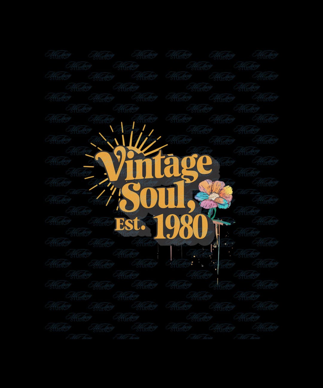 Vintage Soul Est 1980 | Digital Download Sublimation Design | Flowers ...