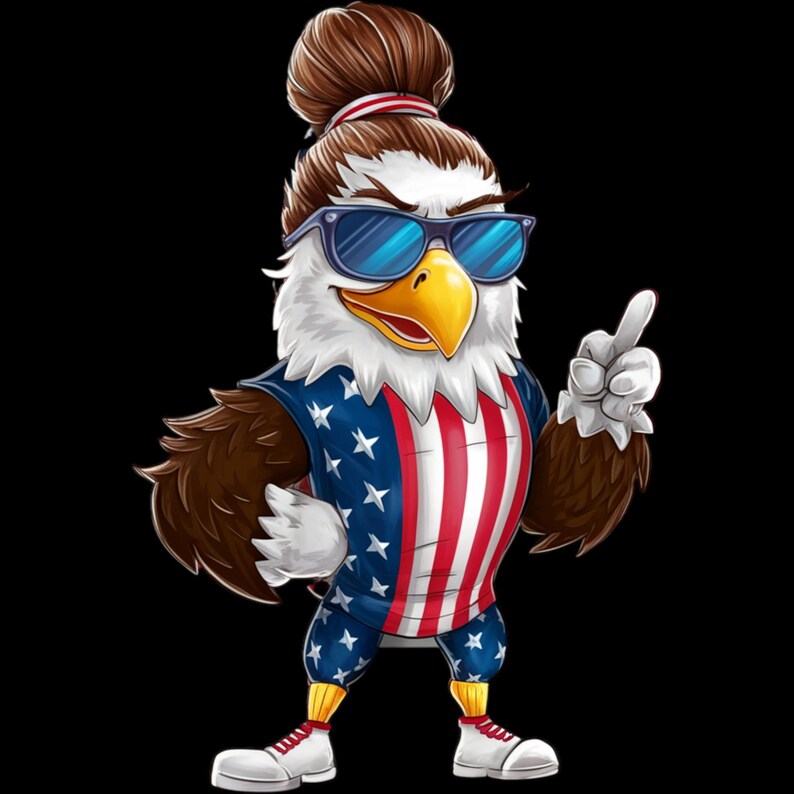 4 Lipca Amerykański Orzeł Art Bundle - USA Flag Cat Clipart, Drukowany ...