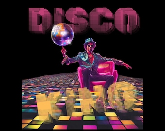 Disco King Png, Dope Png, King PNG, Birthday Party Png, Retro Party Png ...